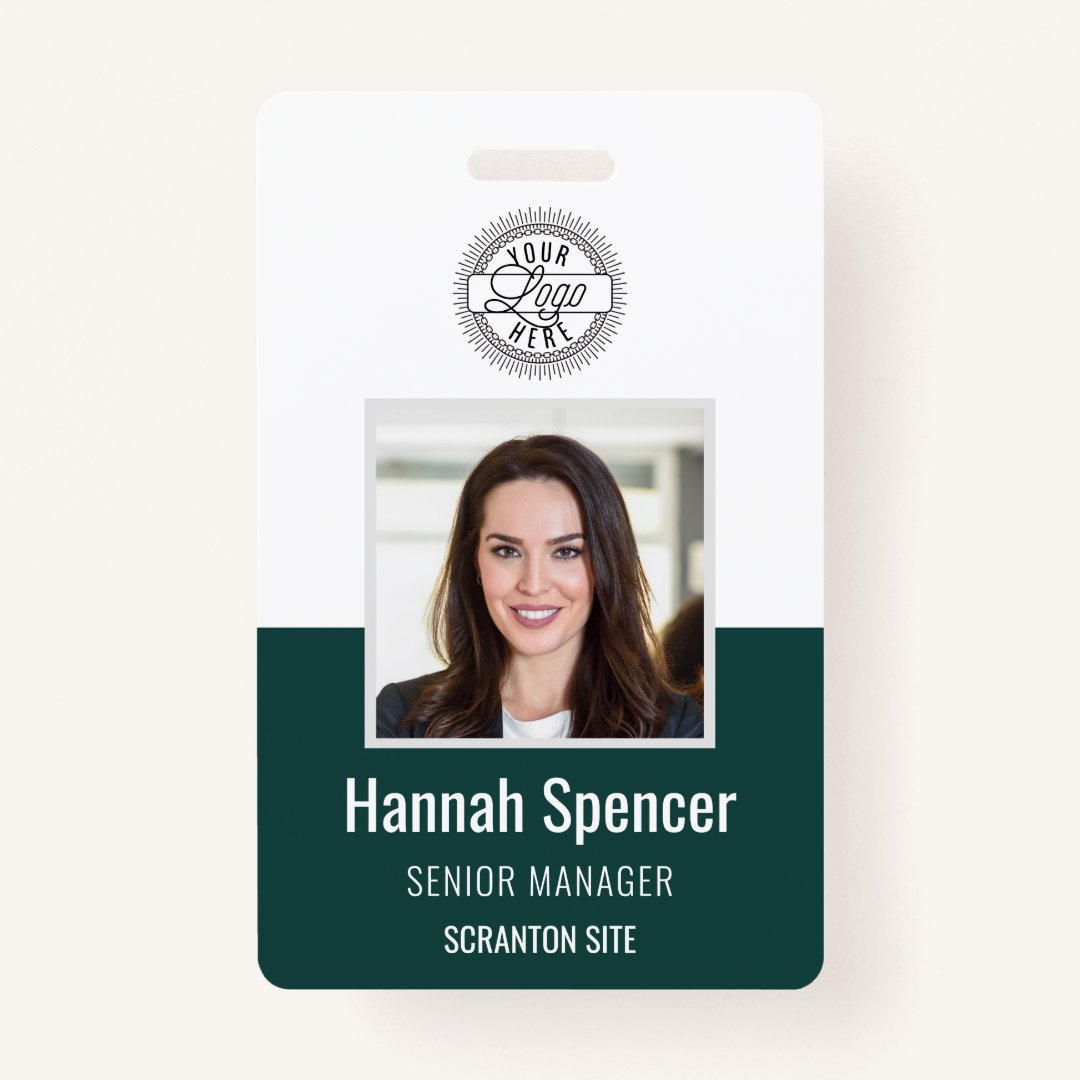 Green | Employee Photo ID Company Security Badge | Zazzle