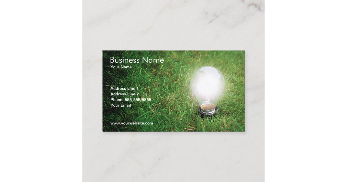 Green Energy Business Card Template | Zazzle