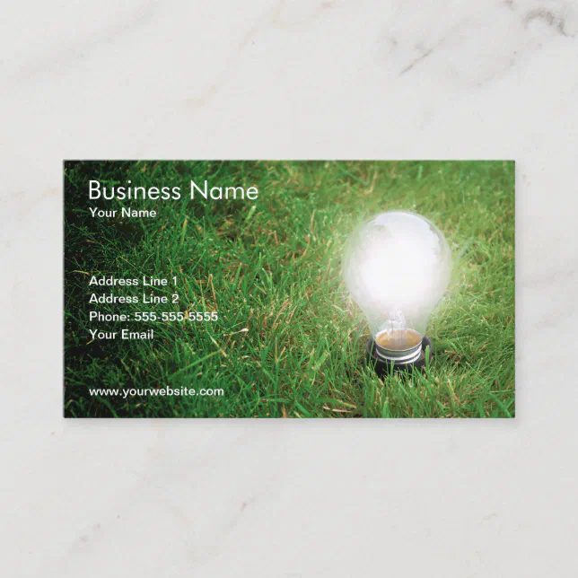 Green Energy Business Card Template | Zazzle
