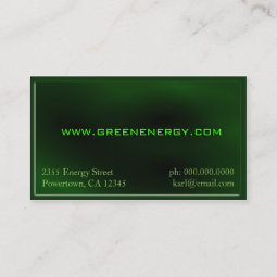Green Energy Environmental Business Card | Zazzle