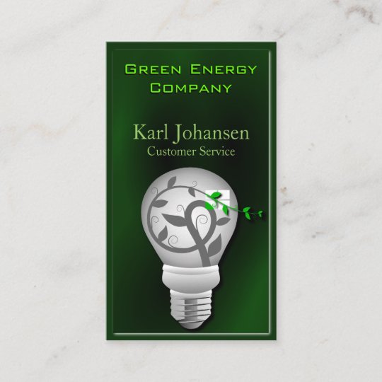 Green Energy Environmental Business Card | Zazzle.com
