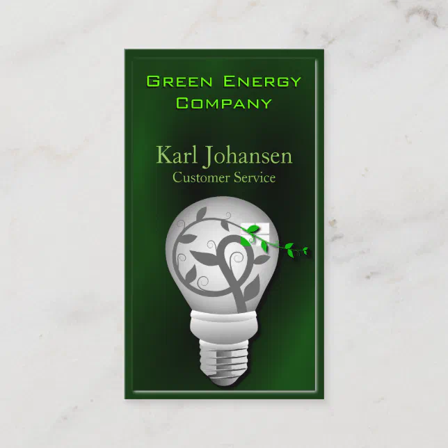 Green Energy Environmental Business Card | Zazzle