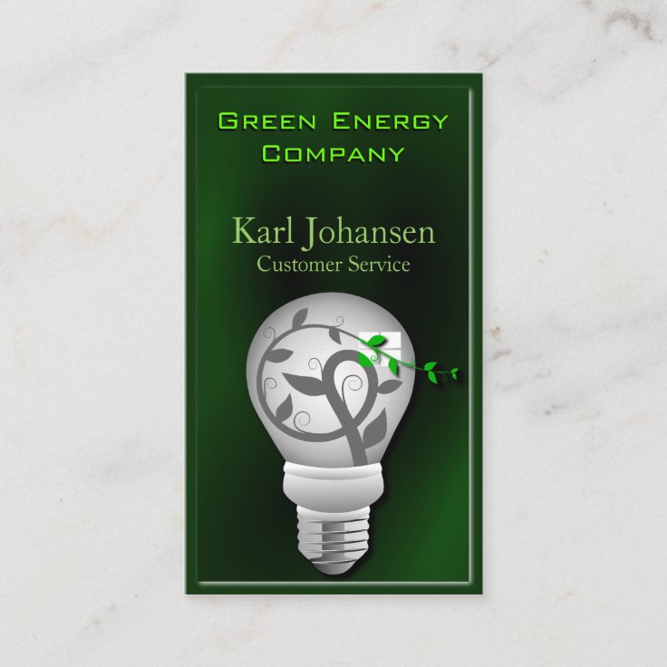 Green Energy Environmental Business Card | Zazzle