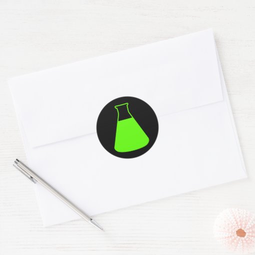 Green Erlenmeyer Flask Sticker | Zazzle