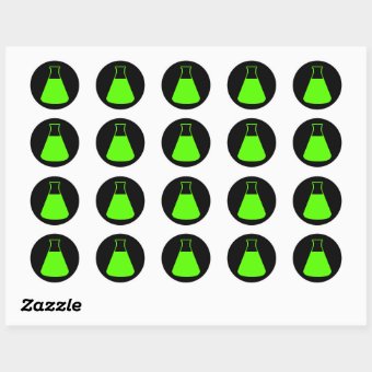 Green Erlenmeyer Flask Sticker | Zazzle