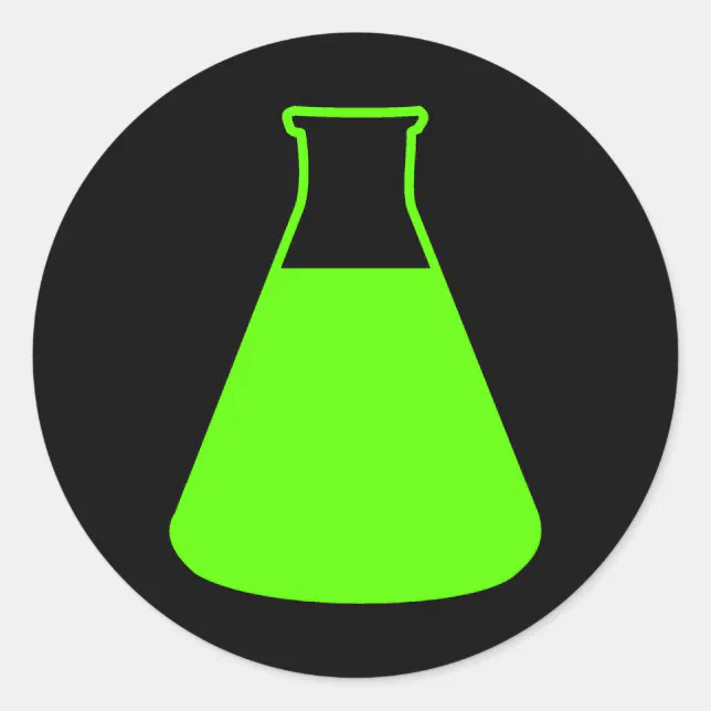 Green Erlenmeyer Flask Sticker | Zazzle