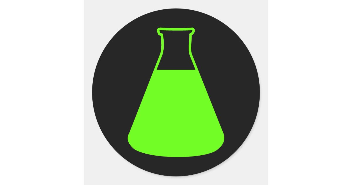 Green Erlenmeyer Flask Sticker | Zazzle