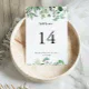 Green Eucalyptus Botanical Calligraphy Wedding Table Number | Zazzle