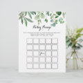 Green Eucalyptus Foliage Baby Bingo Shower Game | Zazzle