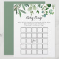 Green Eucalyptus Foliage Baby Bingo Shower Game | Zazzle