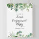 Green Eucalyptus Foliage Engagement Welcome Poster | Zazzle
