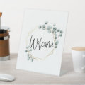 Green Eucalyptus Gold Frame Mini Welcome Sign | Zazzle