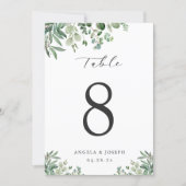 Green Eucalyptus Leaves 5x7 Table Number Card | Zazzle