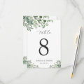 Green Eucalyptus Leaves Wedding Table Number Card | Zazzle
