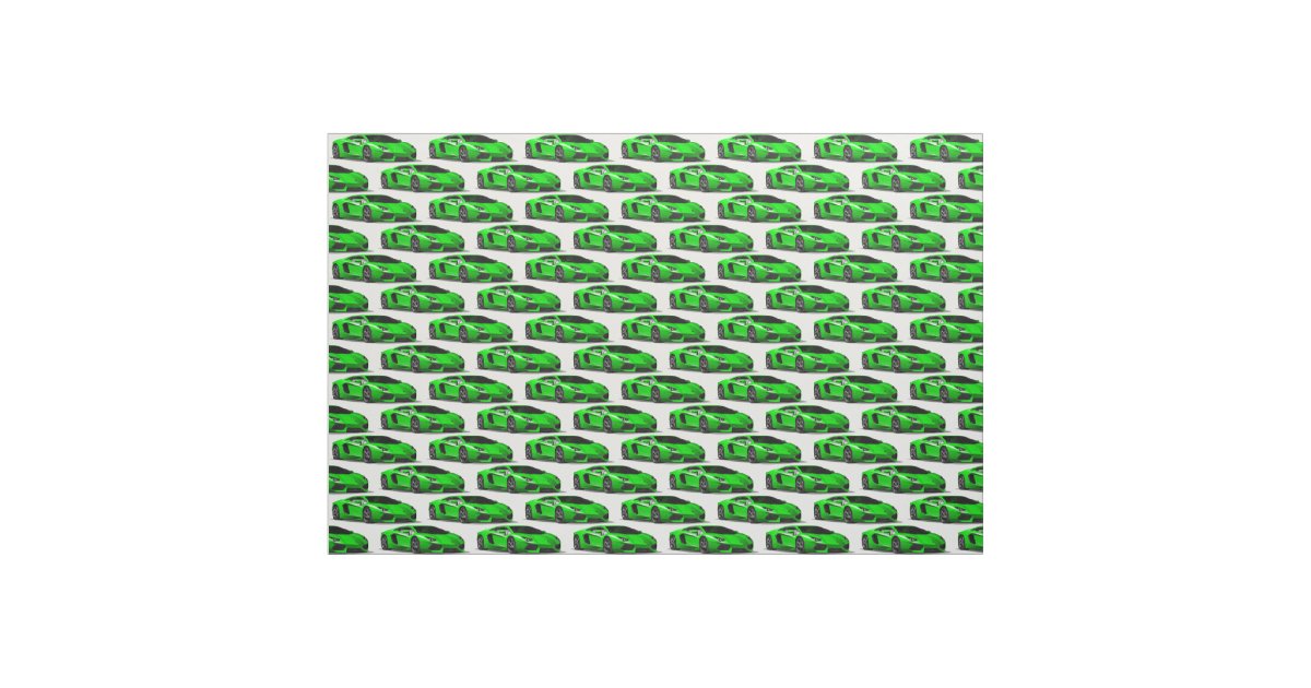 Green Exotic Car Fabric | Zazzle