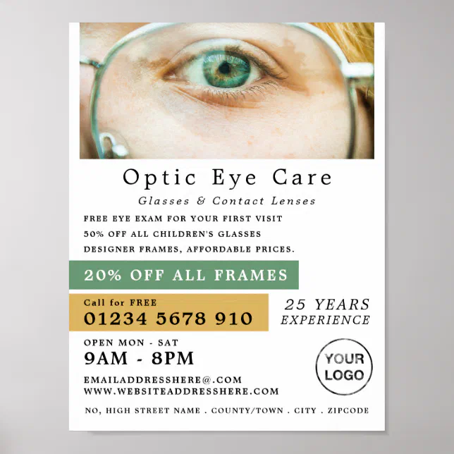 Green Eye, Optician, Technical Practitioner Poster | Zazzle