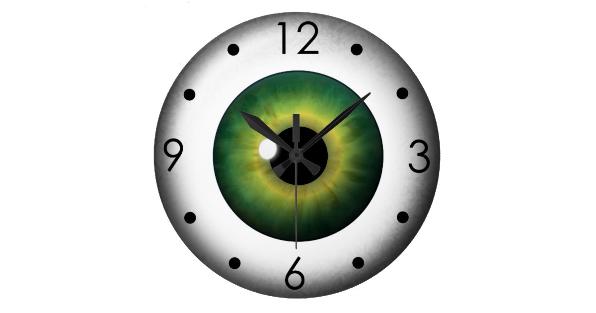 Green Eyeball Iris Eye Custom Large Round Clock | Zazzle.com