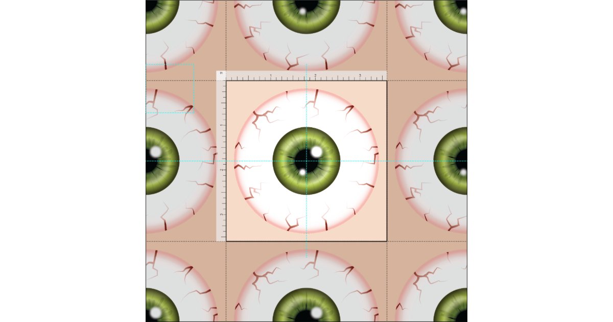 Green Eyeball Pattern Halloween Bloodshot Eyeball Fabric | Zazzle