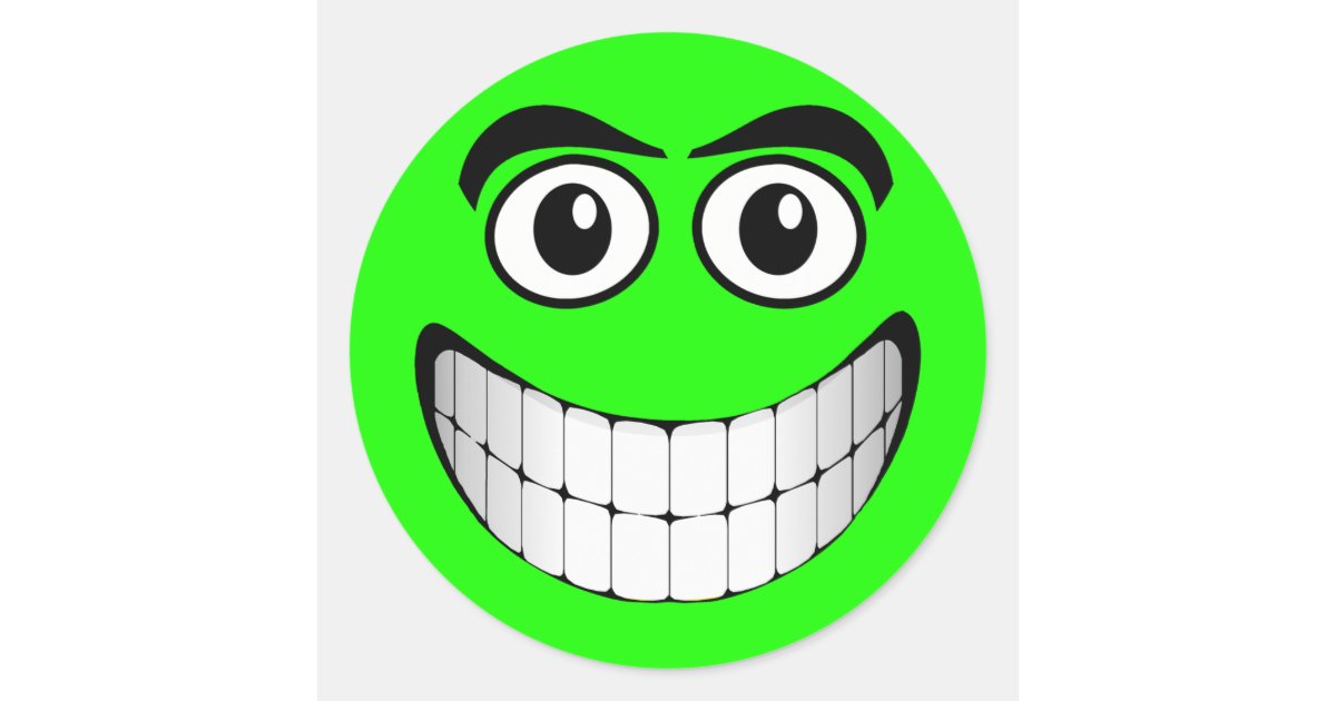 Green Face Classic Round Sticker | Zazzle