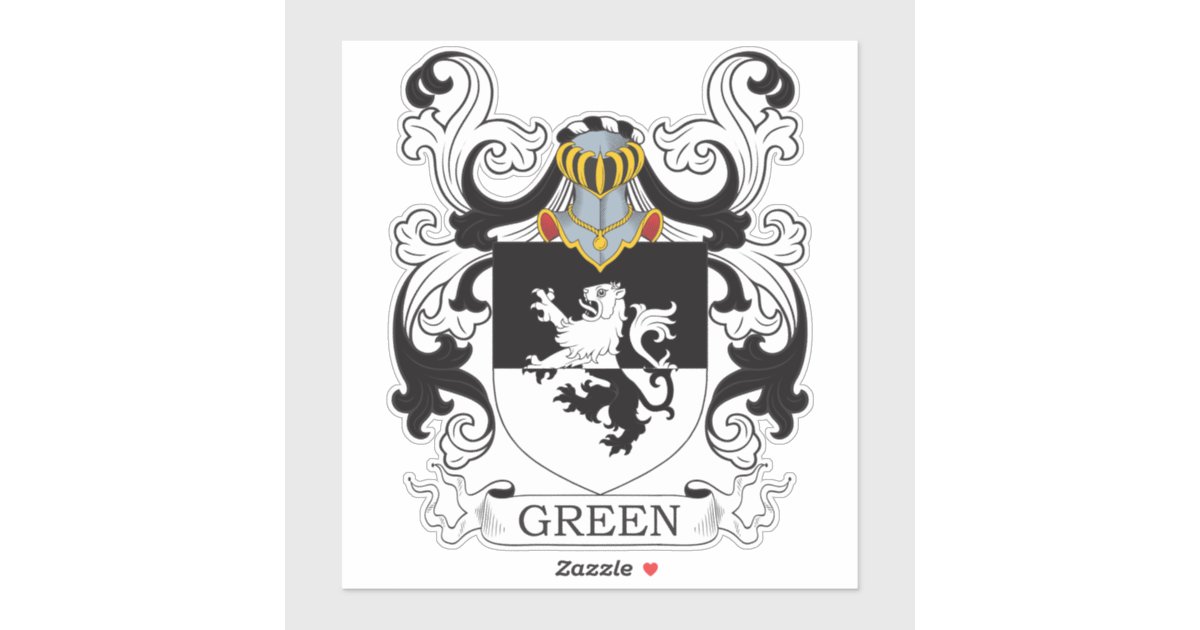 Green Family Crest Sticker | Zazzle