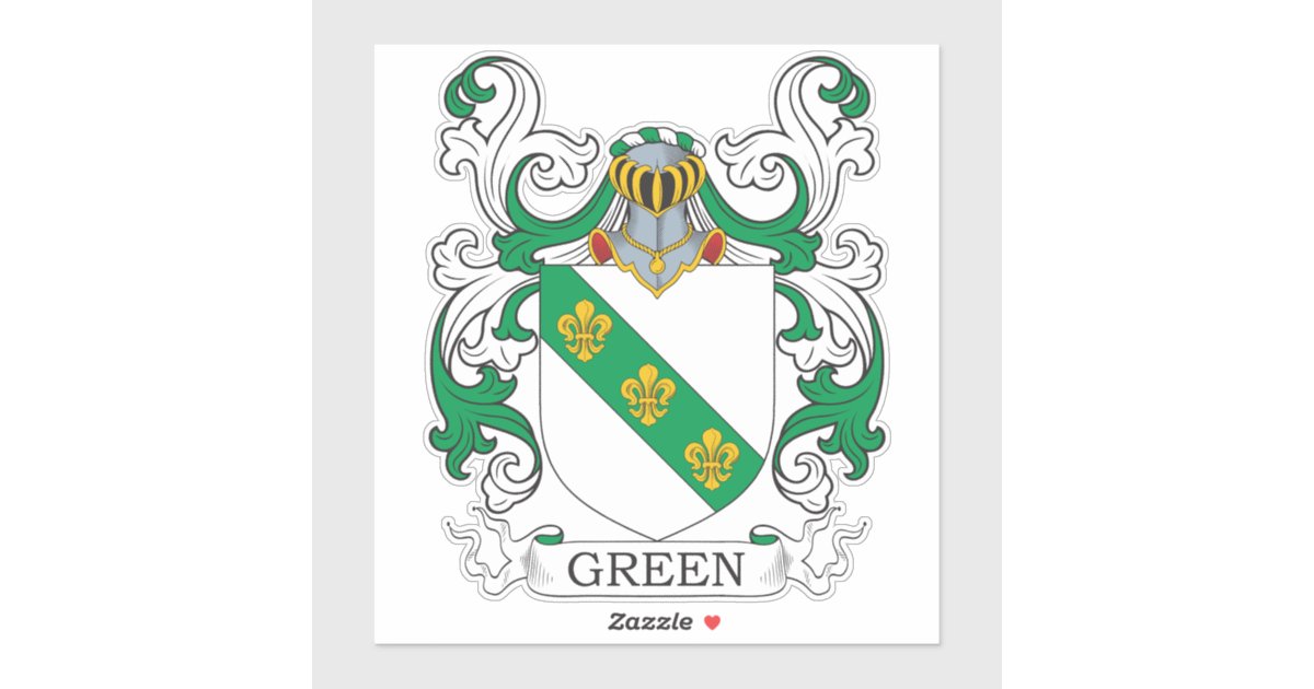 Green Family Crest Sticker | Zazzle