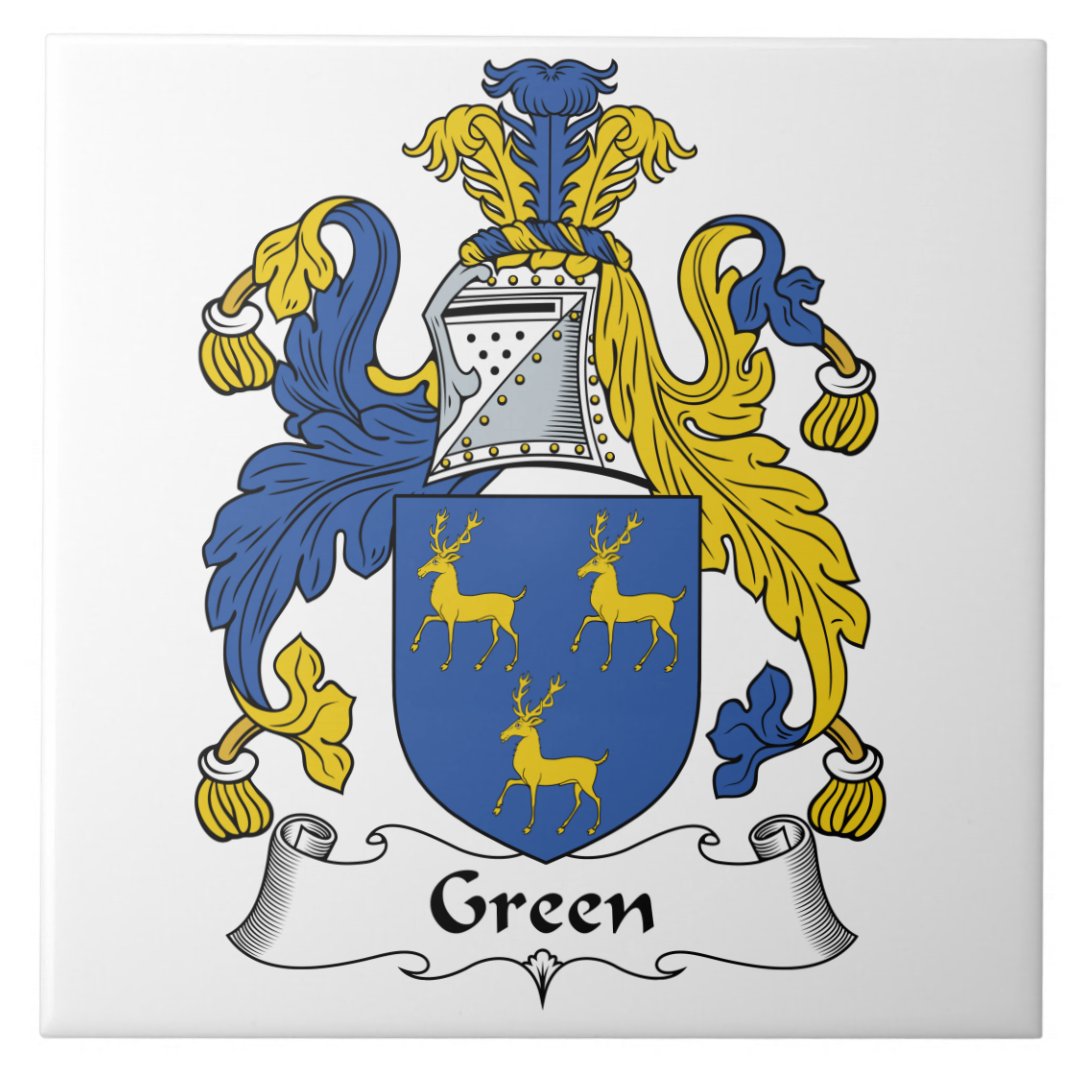Green Family Crest Tile | Zazzle