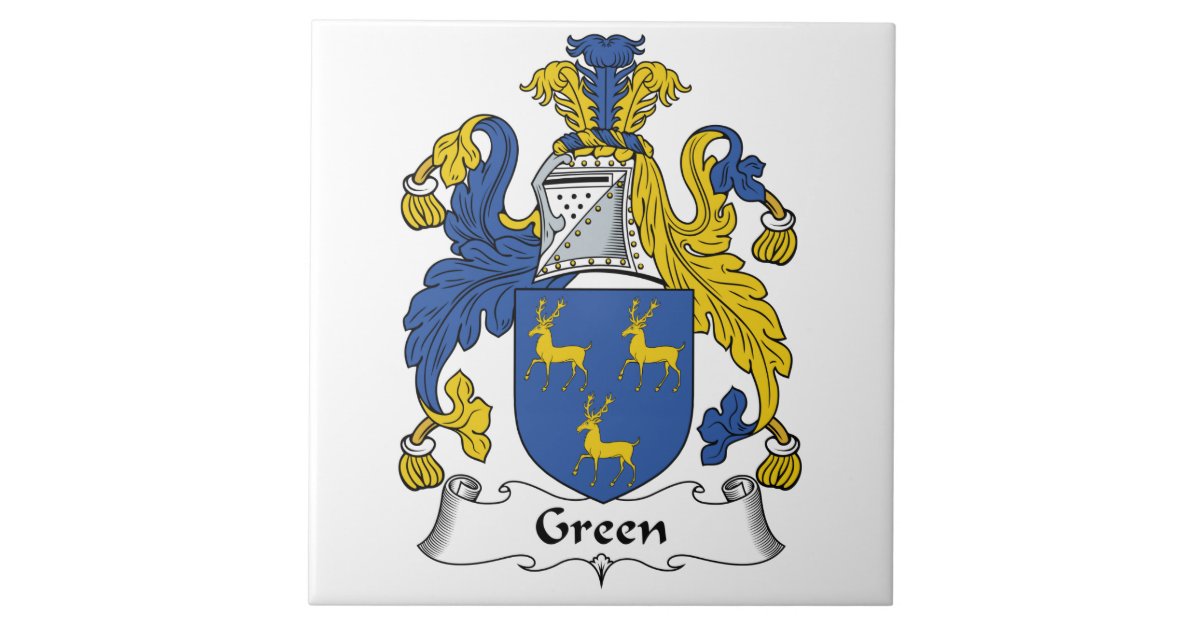 Green Family Crest Tile | Zazzle