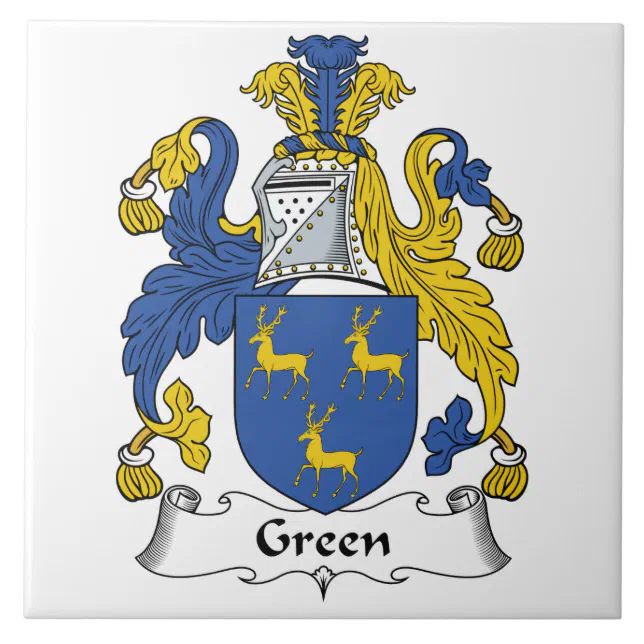 Green Family Crest Tile | Zazzle