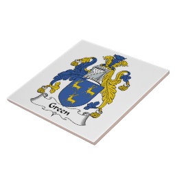 Green Family Crest Tile | Zazzle