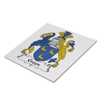 Green Family Crest Tile | Zazzle