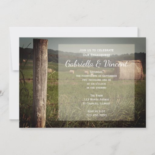 Green Farm Pastures Country Engagement Party Invitation | Zazzle