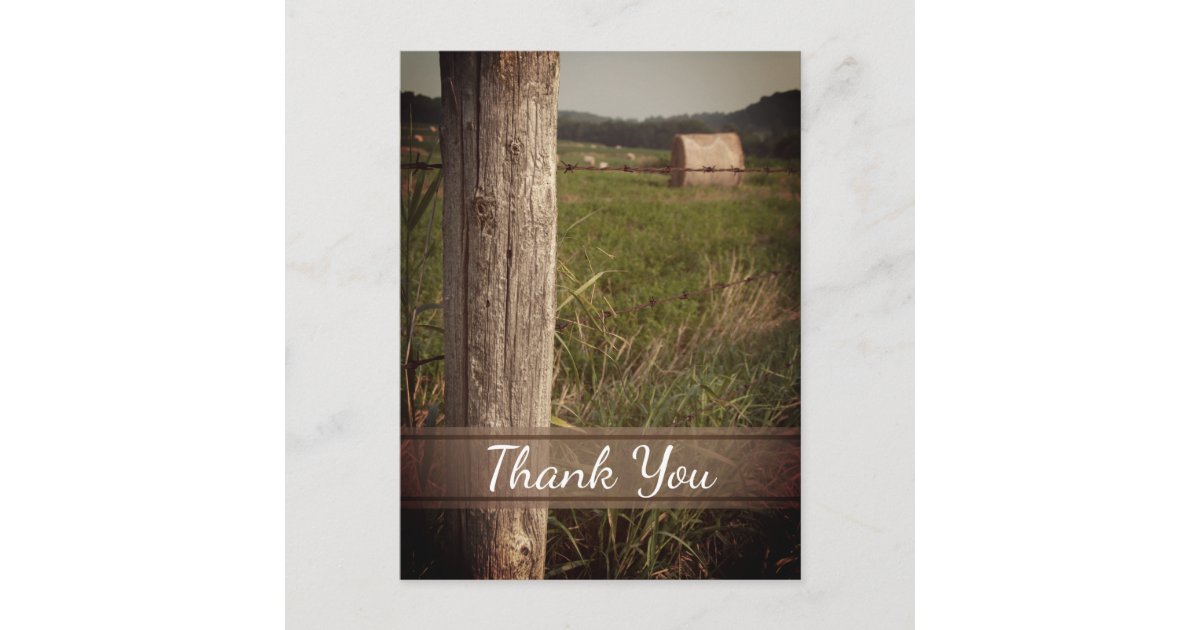 Green Farm Pastures Thank You Postcard | Zazzle