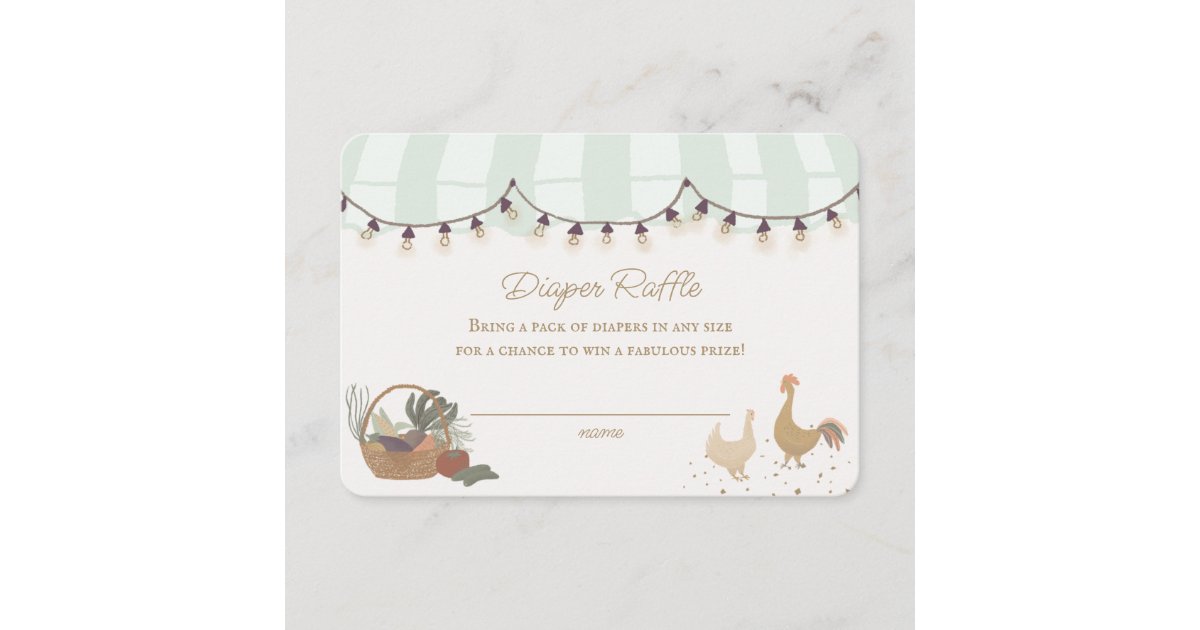 Green Farmers Market Farm Diaper Raffle Insert | Zazzle