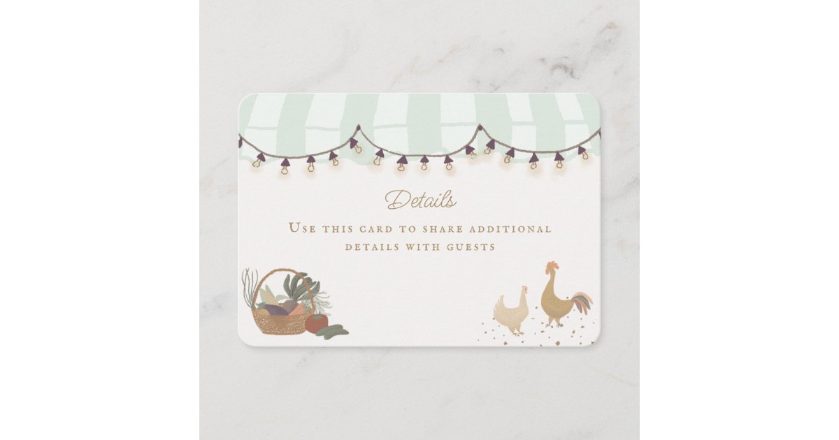 Green Farmers Market Farm Fresh Details Insert | Zazzle