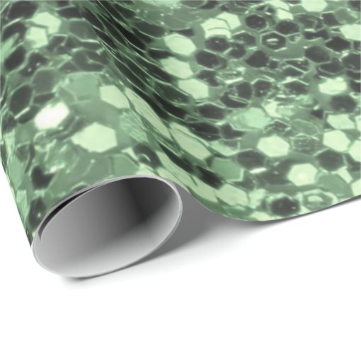 Green Faux Glitter Sparkle Bling Shiny Elegant Wrapping Paper | Zazzle