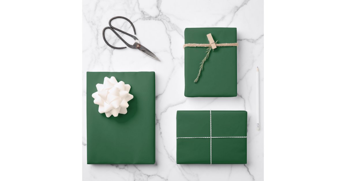Green Festive Christmas Solid Color Wrapping Paper Sheets | Zazzle