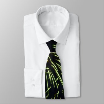 Green Fireworks on Black Neck Tie | Zazzle