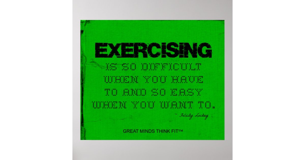 Green Fitness Poster - Exercise! | Zazzle.com