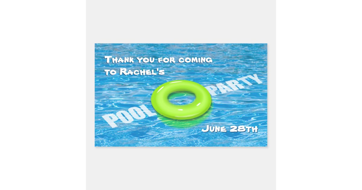 Green Floatie Pool Party Sticker | Zazzle