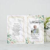 Green floral Funeral Program template | Zazzle