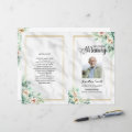 Green floral Funeral Program template | Zazzle