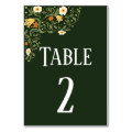 Green Floral Wedding Reception Table Card | Zazzle