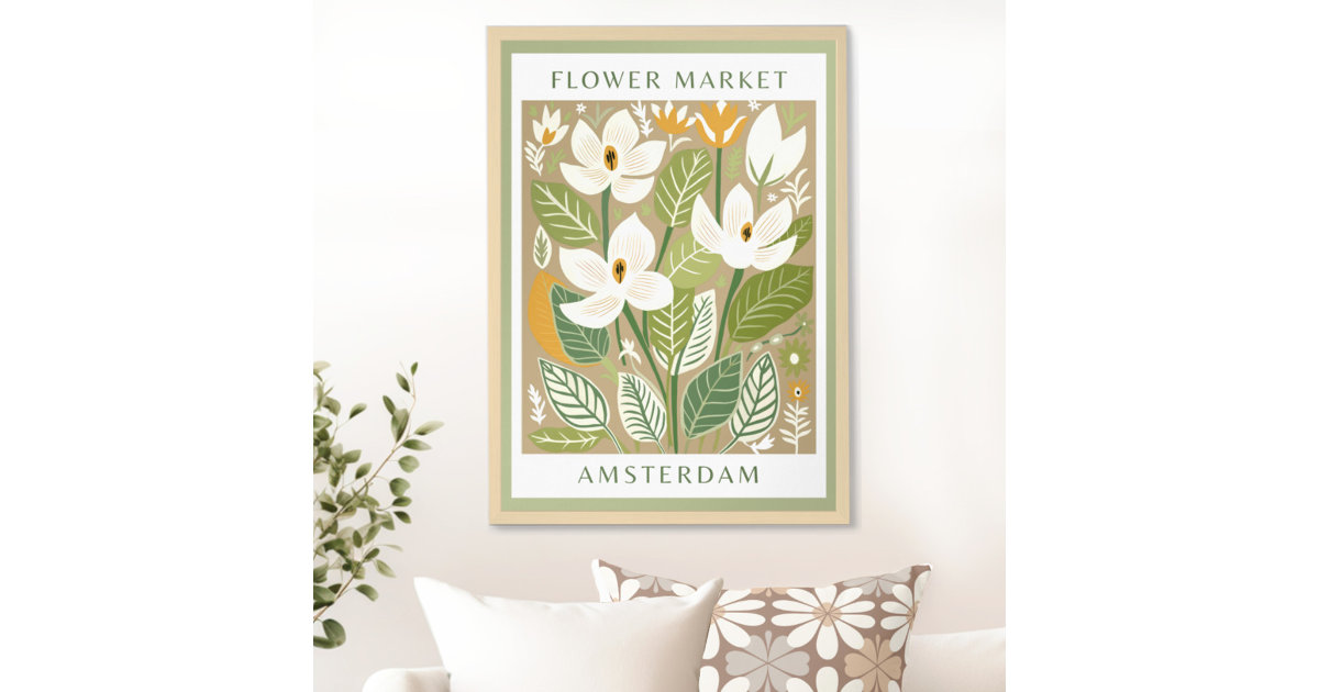 Green Flower Market Printable Poster | Zazzle