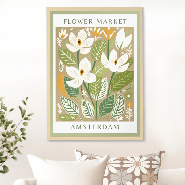 Green Flower Market Printable Poster | Zazzle