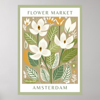 Green Flower Market Printable Poster | Zazzle