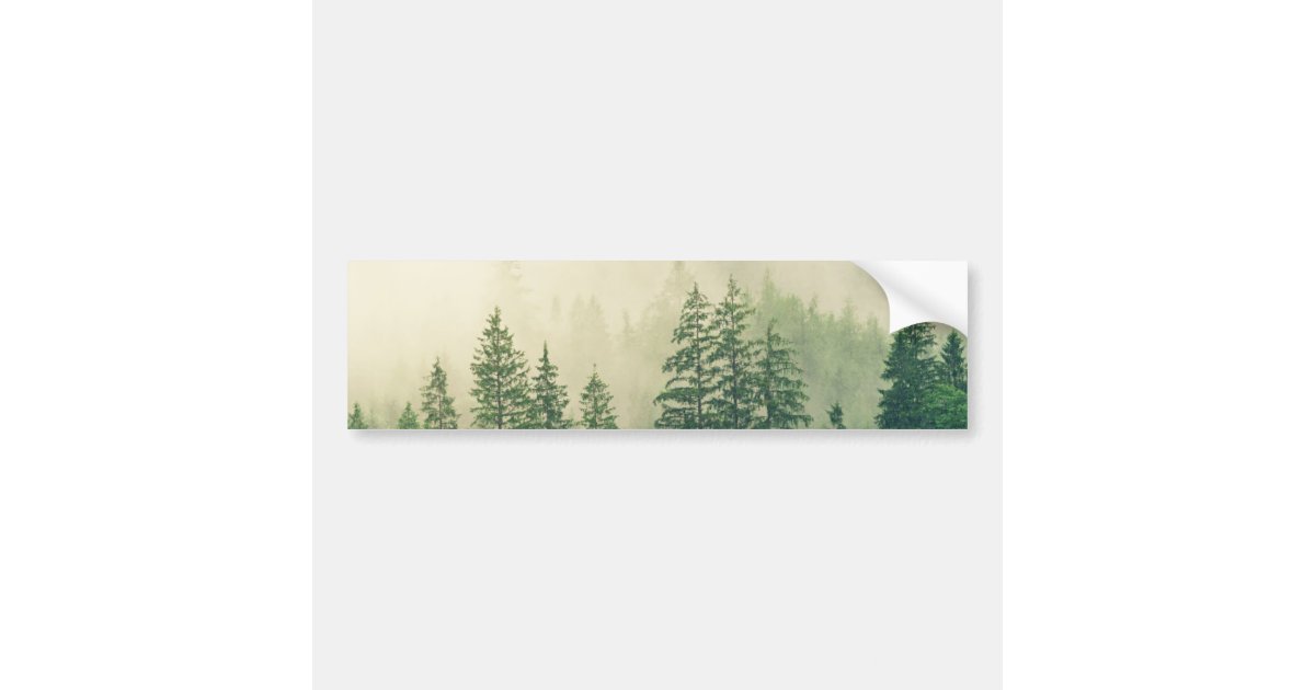 Green Foggy Rocky Mountains Colorado USA Adventure Bumper Sticker | Zazzle
