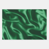Green Foil Holiday Satin and Glitter Christmas Wrapping Paper Sheets ...