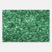 Green Foil Holiday Satin and Glitter Christmas Wrapping Paper Sheets ...