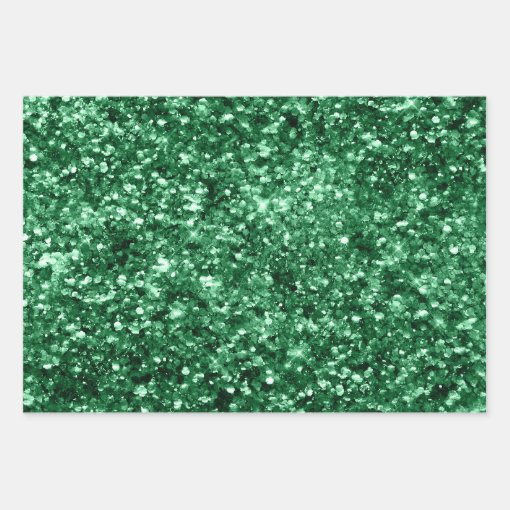 Green Foil Holiday Satin and Glitter Christmas Wrapping Paper Sheets ...