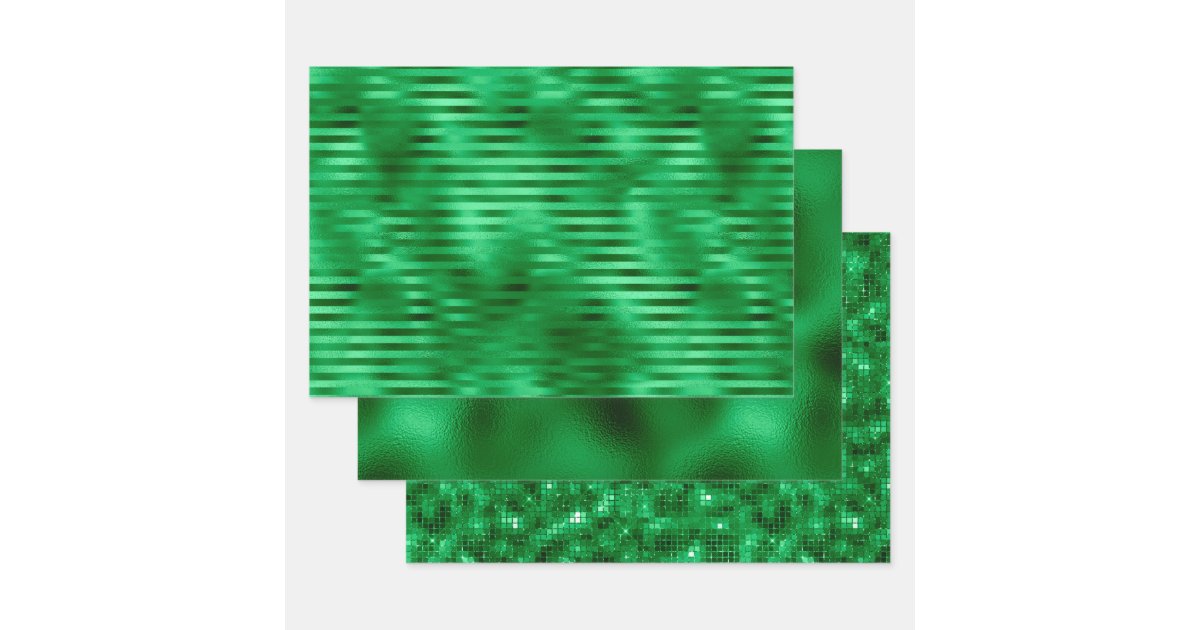 Green Foil Wrapping Paper Sheets | Zazzle
